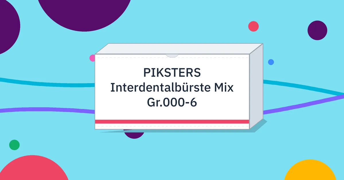 Symbolbild: Packung mit der Aufschrift PIKSTERS Interdentalbürste Mix Gr.000-6 (PZN 20186981) – Verfügbarkeit und Bezug in Apotheken in Frankfurt am Main