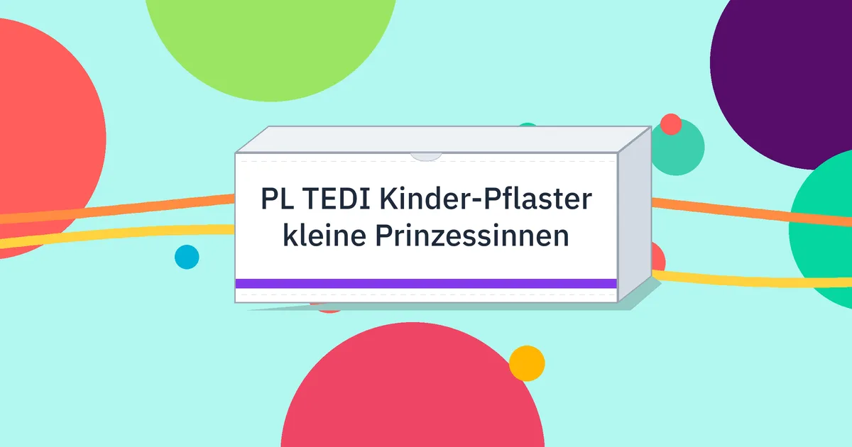 Symbolbild: Packung mit der Aufschrift PL TEDI Kinder-Pflaster kleine Prinzessinnen (PZN 19883628) – Verfügbarkeit und Bezug in Apotheken in Frankfurt am Main