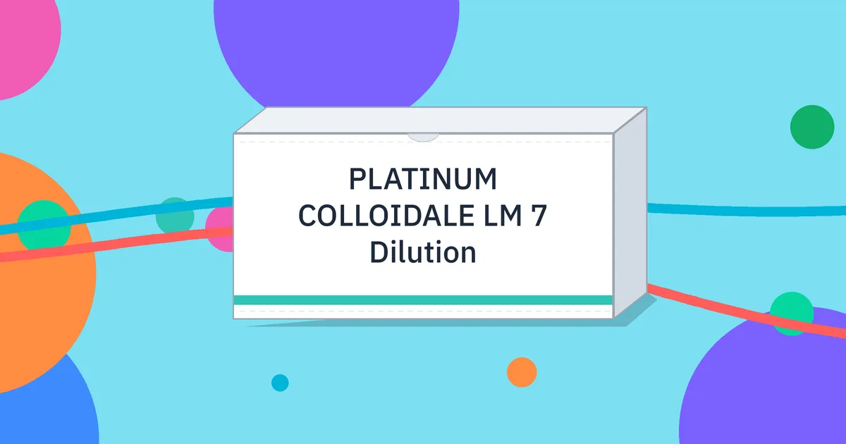 Symbolbild: Packung mit der Aufschrift PLATINUM COLLOIDALE LM 7 Dilution (PZN 13037660) – Verfügbarkeit und Bezug in Apotheken in Frankfurt am Main