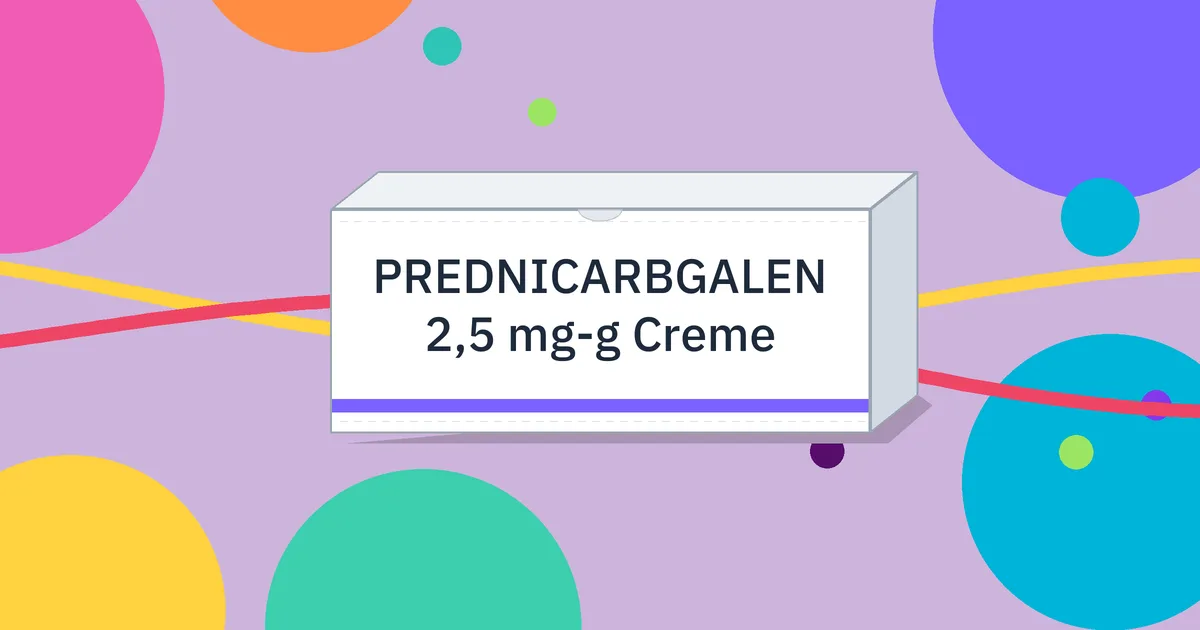 Symbolbild: Packung mit der Aufschrift PREDNICARBGALEN 2,5 mg-g Creme (PZN 15629620) – Verfügbarkeit und Bezug in Apotheken in Frankfurt am Main