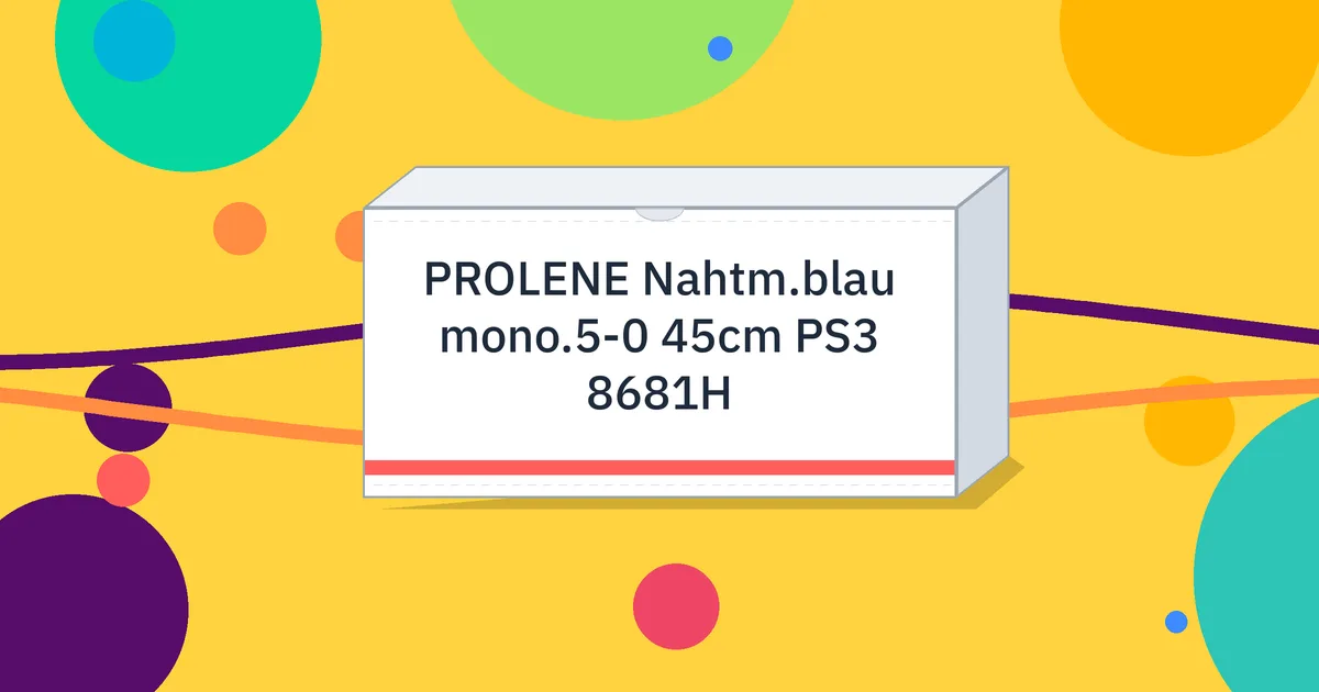 Symbolbild: Packung mit der Aufschrift PROLENE Nahtm.blau mono.5-0 45cm PS3 8681H (PZN 16797880) – Verfügbarkeit und Bezug in Apotheken in Frankfurt am Main
