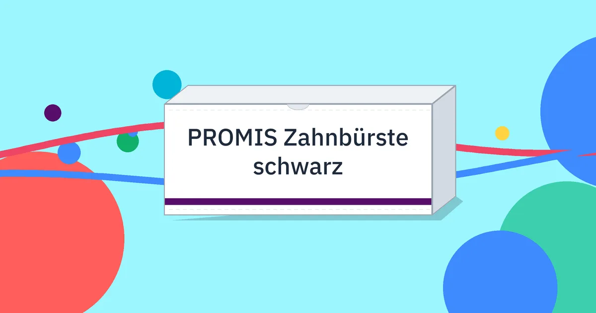 Symbolbild: Packung mit der Aufschrift PROMIS Zahnbürste schwarz (PZN 17873732) – Verfügbarkeit und Bezug in Apotheken in Frankfurt am Main