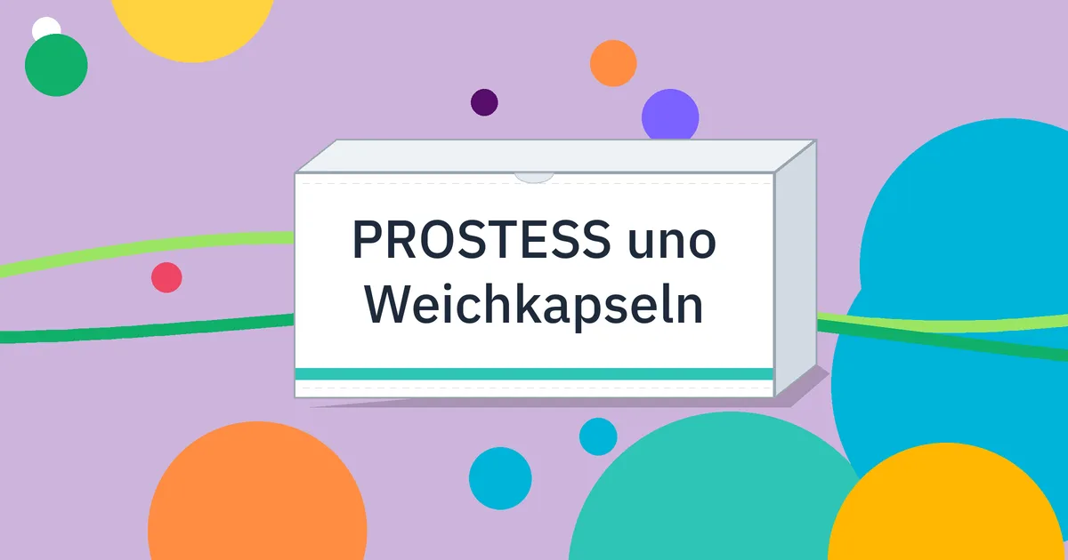Symbolbild: Packung mit der Aufschrift PROSTESS uno Weichkapseln (PZN 04404869) – Verfügbarkeit und Bezug in Apotheken in Frankfurt am Main