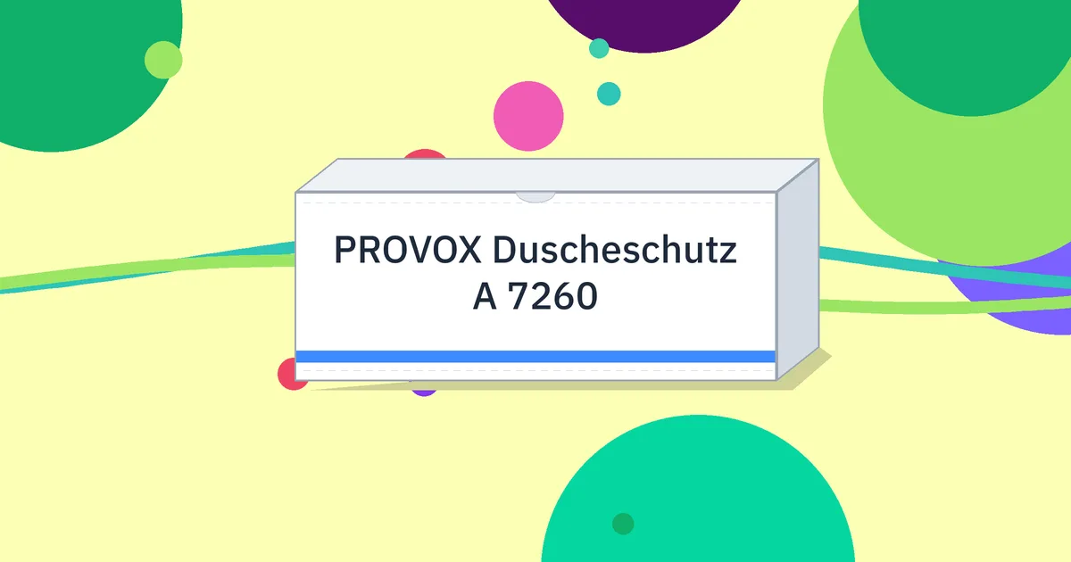 Symbolbild: Packung mit der Aufschrift PROVOX Duscheschutz A 7260 (PZN 00501280) – Verfügbarkeit und Bezug in Apotheken in Frankfurt am Main