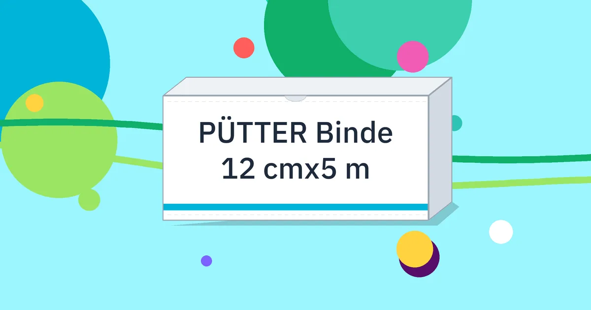Symbolbild: Packung mit der Aufschrift PÜTTER Binde 12 cmx5 m (PZN 20310642) – Verfügbarkeit und Bezug in Apotheken in Frankfurt am Main