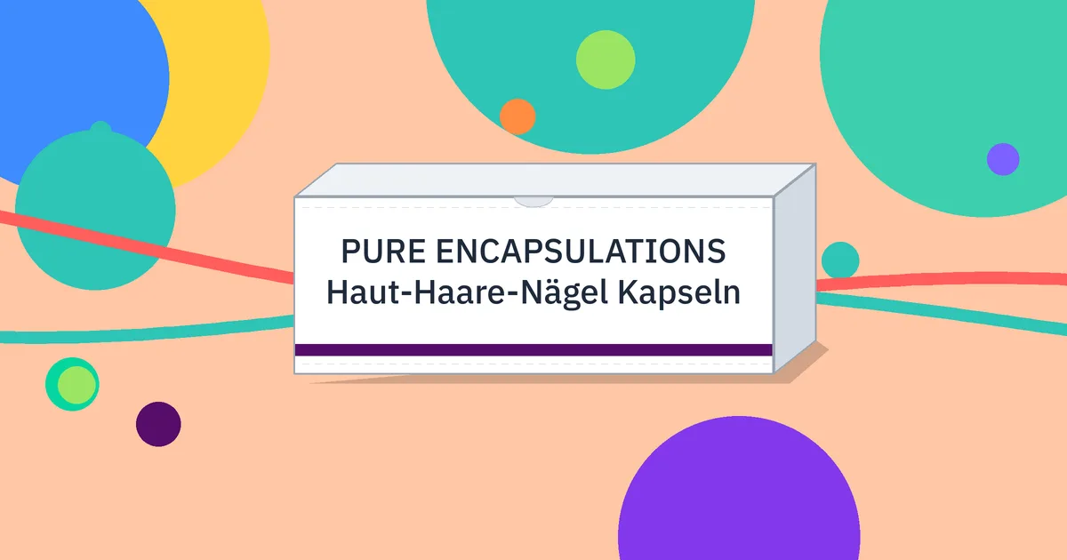 Symbolbild: Packung mit der Aufschrift PURE ENCAPSULATIONS Haut-Haare-Nägel Kapseln (PZN 12358735) – Verfügbarkeit und Bezug in Apotheken in Frankfurt am Main
