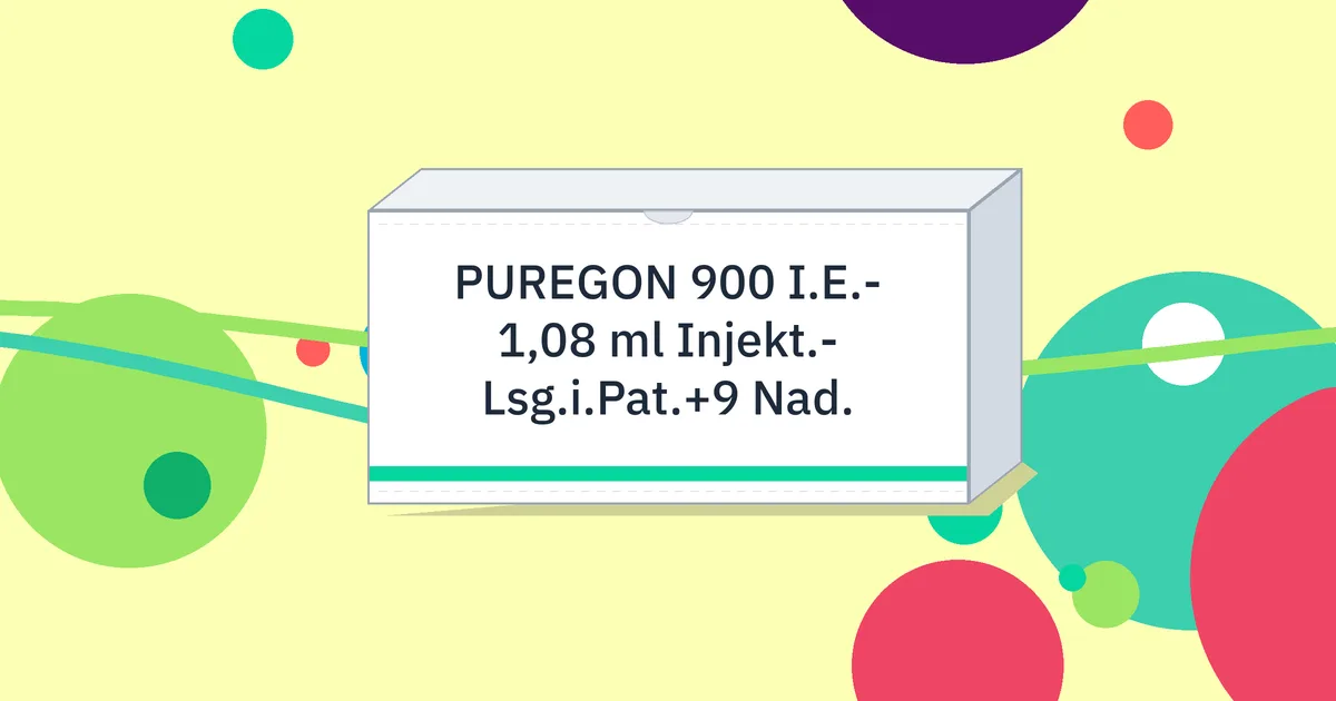 Symbolbild: Packung mit der Aufschrift PUREGON 900 I.E.-1,08 ml Injekt.-Lsg.i.Pat.+9 Nad. (PZN 10979545) – Verfügbarkeit und Bezug in Apotheken in Frankfurt am Main