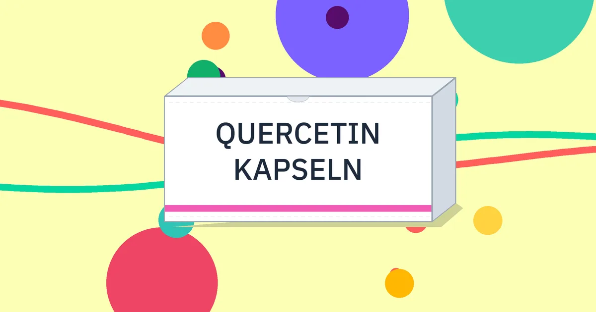 Symbolbild: Packung mit der Aufschrift QUERCETIN KAPSELN (PZN 06435377) – Verfügbarkeit und Bezug in Apotheken in Frankfurt am Main