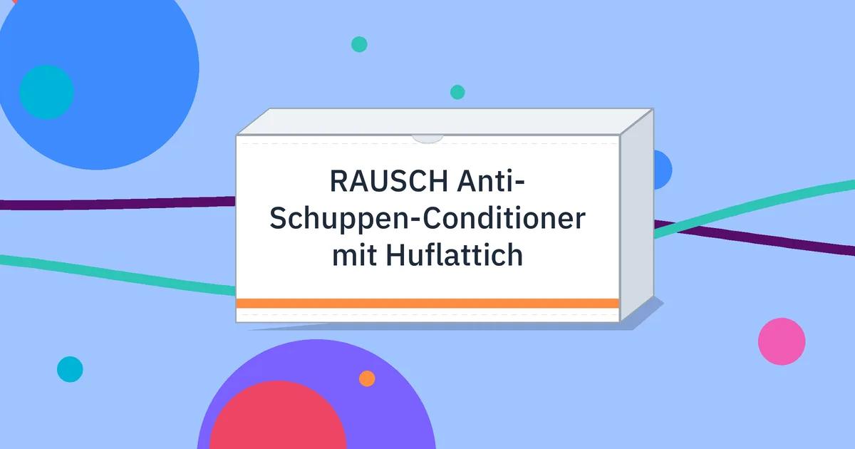 Symbolbild: Packung mit der Aufschrift RAUSCH Anti-Schuppen-Conditioner mit Huflattich (PZN 18742682) – Verfügbarkeit und Bezug in Apotheken in Frankfurt am Main