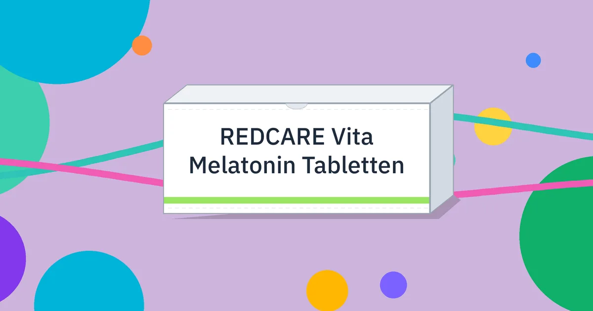 Symbolbild: Packung mit der Aufschrift REDCARE Vita Melatonin Tabletten (PZN 20190801) – Verfügbarkeit und Bezug in Apotheken in Frankfurt am Main