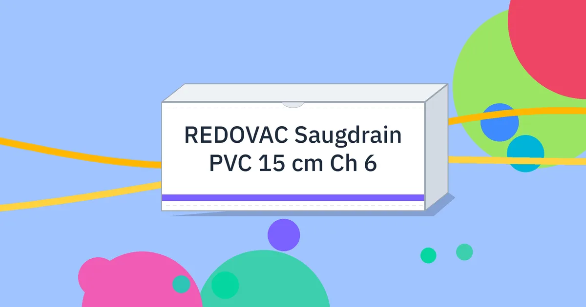Symbolbild: Packung mit der Aufschrift REDOVAC Saugdrain PVC 15 cm Ch 6 (PZN 08827348) – Verfügbarkeit und Bezug in Apotheken in Frankfurt am Main