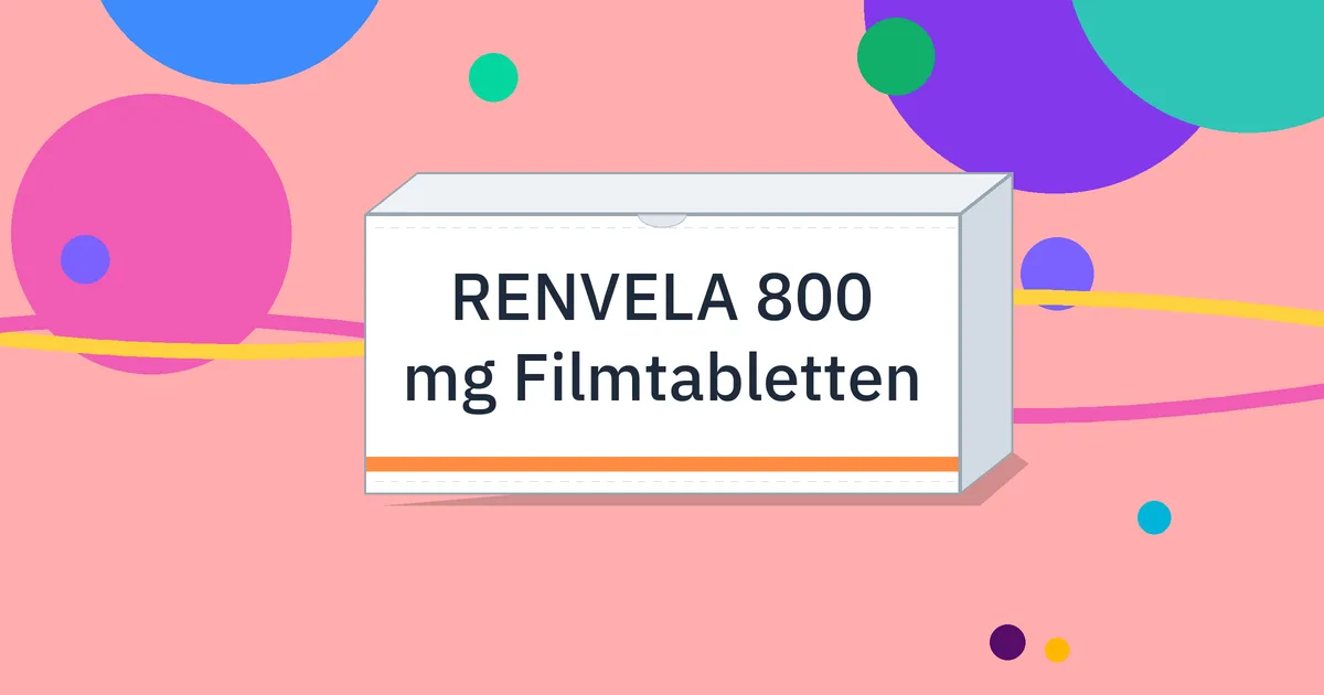 Symbolbild: Packung mit der Aufschrift RENVELA 800 mg Filmtabletten (PZN 06913612) – Verfügbarkeit und Bezug in Apotheken in Frankfurt am Main