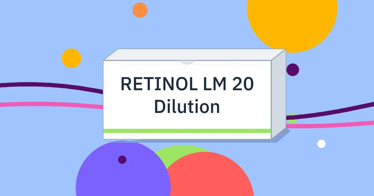 Symbolbild: Packung mit der Aufschrift RETINOL LM 20 Dilution (PZN 13047693) – Verfügbarkeit und Bezug in Apotheken in Frankfurt am Main