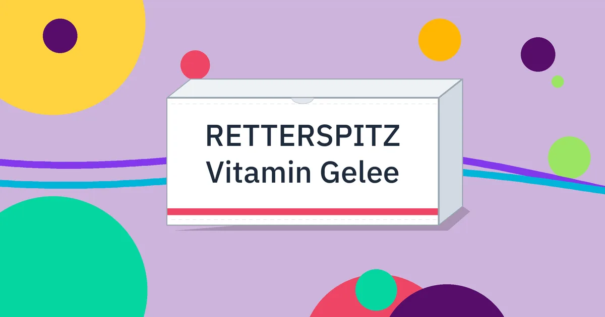 Symbolbild: Packung mit der Aufschrift RETTERSPITZ Vitamin Gelee (PZN 09442159) – Verfügbarkeit und Bezug in Apotheken in Frankfurt am Main