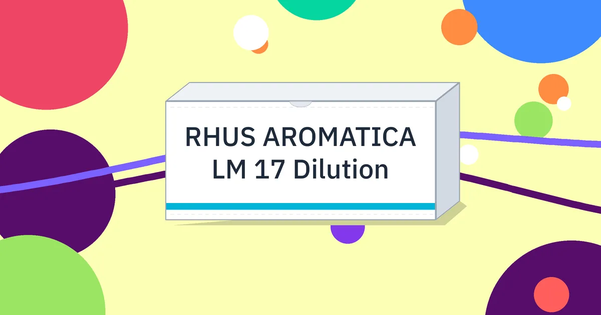 Symbolbild: Packung mit der Aufschrift RHUS AROMATICA LM 17 Dilution (PZN 13051849) – Verfügbarkeit und Bezug in Apotheken in Frankfurt am Main