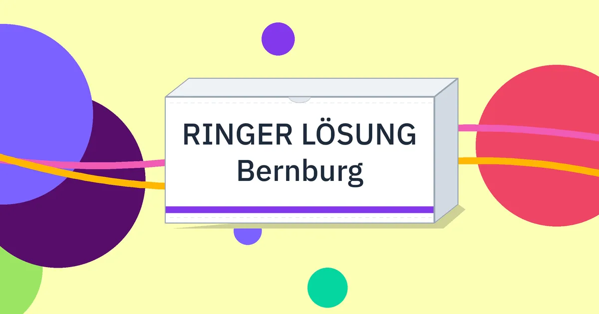 Symbolbild: Packung mit der Aufschrift RINGER LÖSUNG Bernburg (PZN 07510916) – Verfügbarkeit und Bezug in Apotheken in Frankfurt am Main
