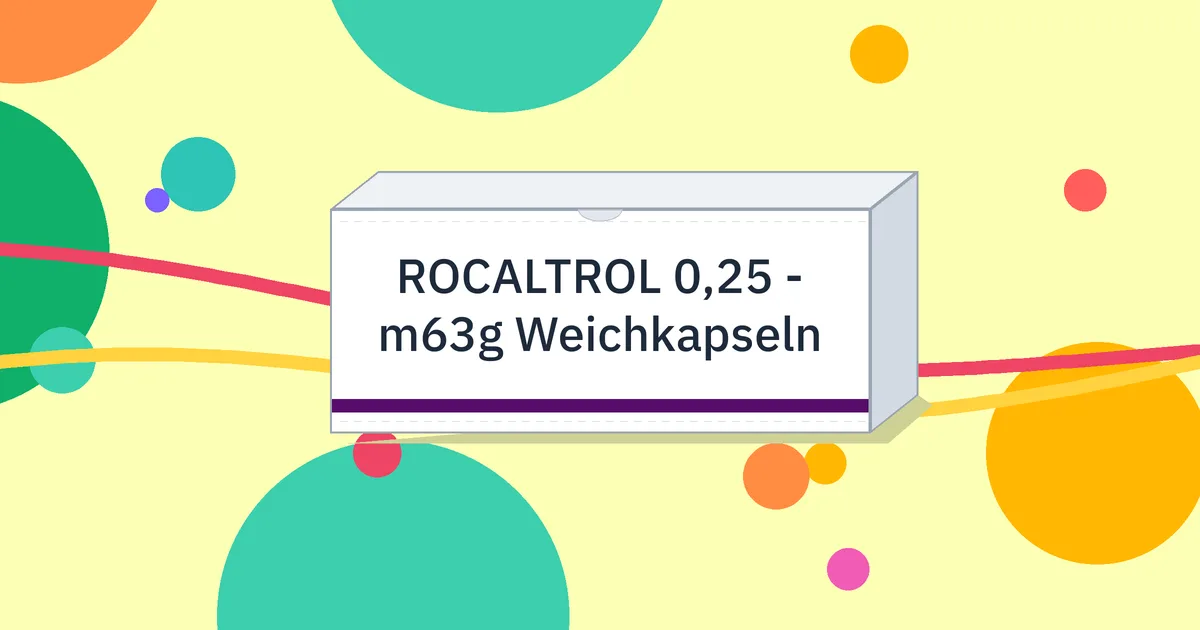 Symbolbild: Packung mit der Aufschrift ROCALTROL 0,25 -m63g Weichkapseln (PZN 00427997) – Verfügbarkeit und Bezug in Apotheken in Frankfurt am Main