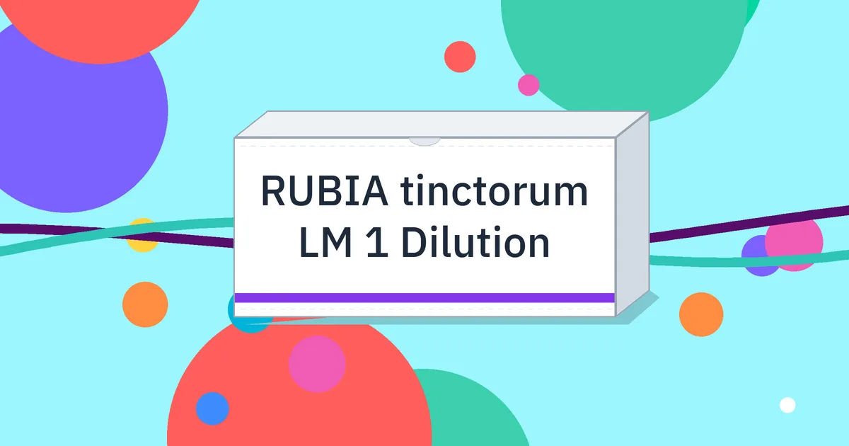 Symbolbild: Packung mit der Aufschrift RUBIA tinctorum LM 1 Dilution (PZN 13056628) – Verfügbarkeit und Bezug in Apotheken in Frankfurt am Main