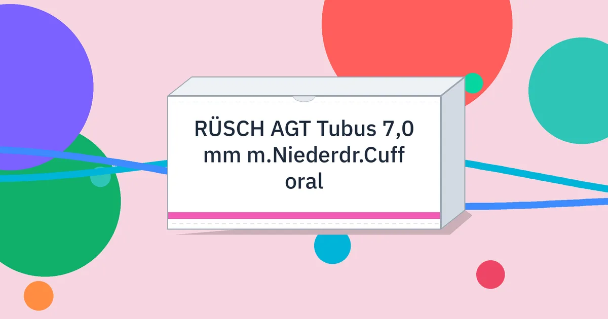 Symbolbild: Packung mit der Aufschrift RÜSCH AGT Tubus 7,0 mm m.Niederdr.Cuff oral (PZN 06636621) – Verfügbarkeit und Bezug in Apotheken in Frankfurt am Main
