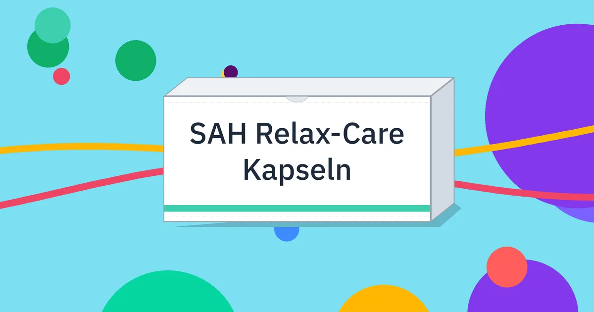 Symbolbild: Packung mit der Aufschrift SAH Relax-Care Kapseln (PZN 18268743) – Verfügbarkeit und Bezug in Apotheken in Frankfurt am Main
