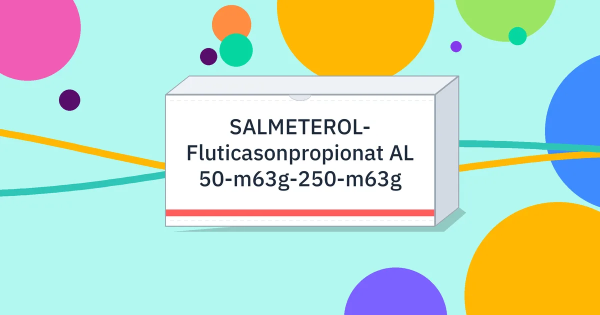 Symbolbild: Packung mit der Aufschrift SALMETEROL-Fluticasonpropionat AL 50-m63g-250-m63g (PZN 16875108) – Verfügbarkeit und Bezug in Apotheken in Frankfurt am Main