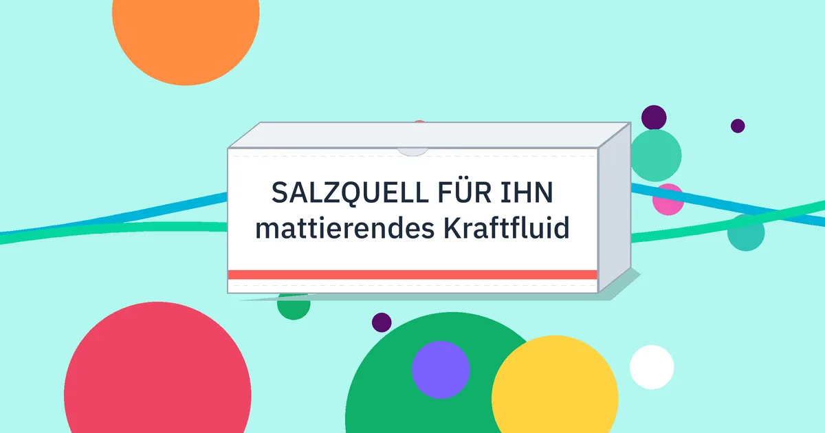 Symbolbild: Packung mit der Aufschrift SALZQUELL FÜR IHN mattierendes Kraftfluid (PZN 13503381) – Verfügbarkeit und Bezug in Apotheken in Frankfurt am Main