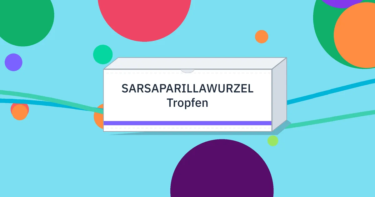 Symbolbild: Packung mit der Aufschrift SARSAPARILLAWURZEL Tropfen (PZN 11867328) – Verfügbarkeit und Bezug in Apotheken in Frankfurt am Main