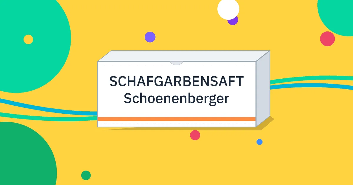 Symbolbild: Packung mit der Aufschrift SCHAFGARBENSAFT Schoenenberger (PZN 00692311) – Verfügbarkeit und Bezug in Apotheken in Frankfurt am Main