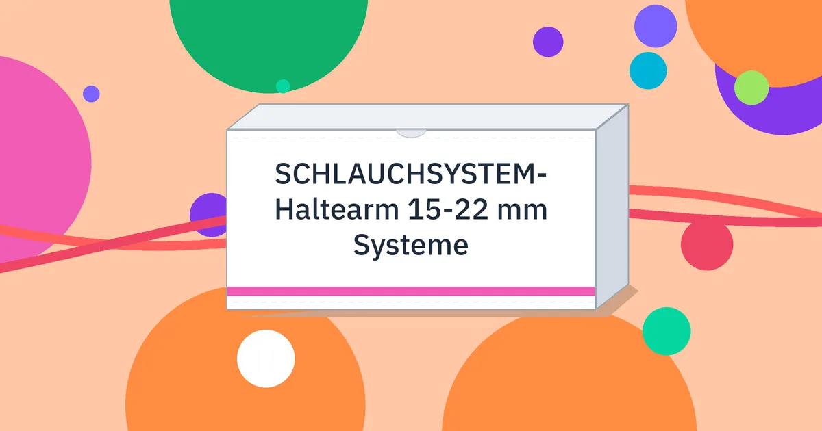Symbolbild: Packung mit der Aufschrift SCHLAUCHSYSTEM-Haltearm 15-22 mm Systeme (PZN 17431655) – Verfügbarkeit und Bezug in Apotheken in Frankfurt am Main