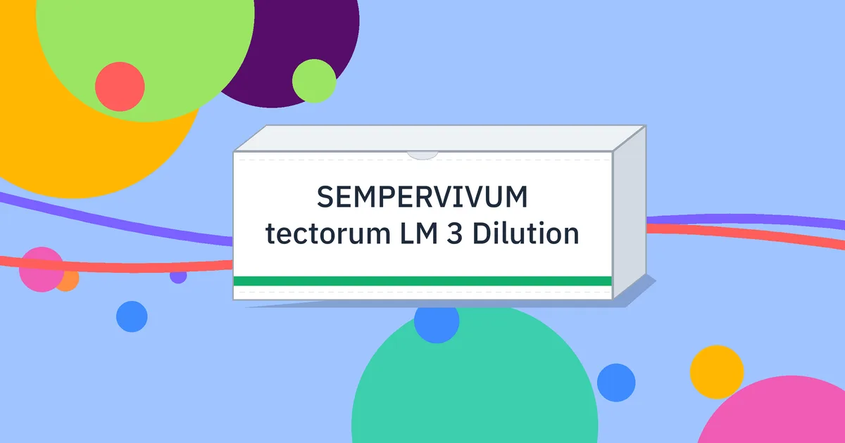 Symbolbild: Packung mit der Aufschrift SEMPERVIVUM tectorum LM 3 Dilution (PZN 13186093) – Verfügbarkeit und Bezug in Apotheken in Frankfurt am Main
