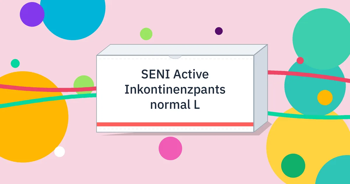 Symbolbild: Packung mit der Aufschrift SENI Active Inkontinenzpants normal L (PZN 07230022) – Verfügbarkeit und Bezug in Apotheken in Frankfurt am Main
