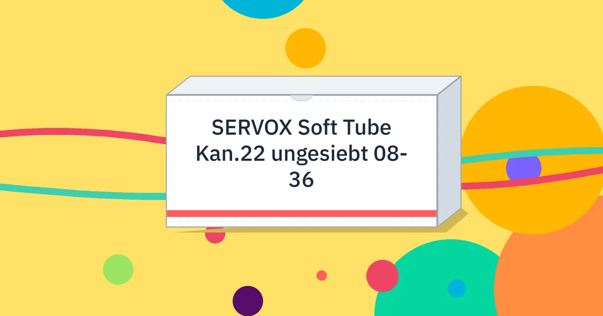 Symbolbild: Packung mit der Aufschrift SERVOX Soft Tube Kan.22 ungesiebt 08-36 (PZN 07508380) – Verfügbarkeit und Bezug in Apotheken in Frankfurt am Main