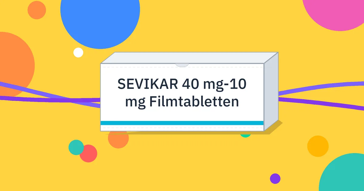 Symbolbild: Packung mit der Aufschrift SEVIKAR 40 mg-10 mg Filmtabletten (PZN 07773171) – Verfügbarkeit und Bezug in Apotheken in Frankfurt am Main