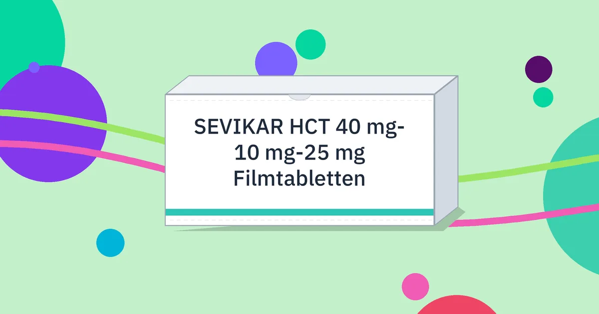 Symbolbild: Packung mit der Aufschrift SEVIKAR HCT 40 mg-10 mg-25 mg Filmtabletten (PZN 07379971) – Verfügbarkeit und Bezug in Apotheken in Frankfurt am Main
