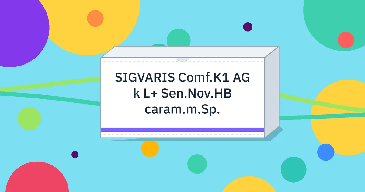 Symbolbild: Packung mit der Aufschrift SIGVARIS Comf.K1 AG k L+ Sen.Nov.HB caram.m.Sp. (PZN 17101975) – Verfügbarkeit und Bezug in Apotheken in Frankfurt am Main