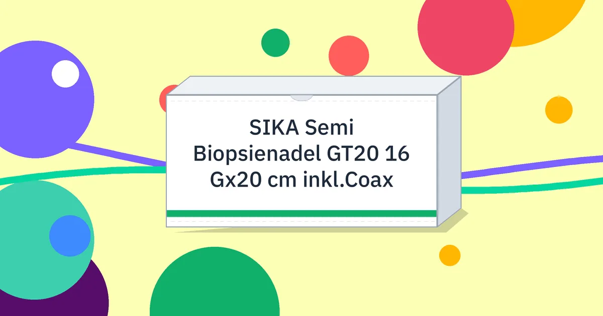 Symbolbild: Packung mit der Aufschrift SIKA Semi Biopsienadel GT20 16 Gx20 cm inkl.Coax (PZN 20278737) – Verfügbarkeit und Bezug in Apotheken in Frankfurt am Main