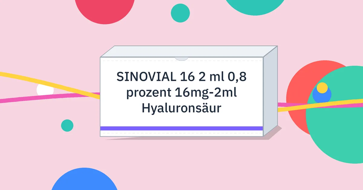 Symbolbild: Packung mit der Aufschrift SINOVIAL 16 2 ml 0,8 prozent 16mg-2ml Hyaluronsäur (PZN 19339072) – Verfügbarkeit und Bezug in Apotheken in Frankfurt am Main