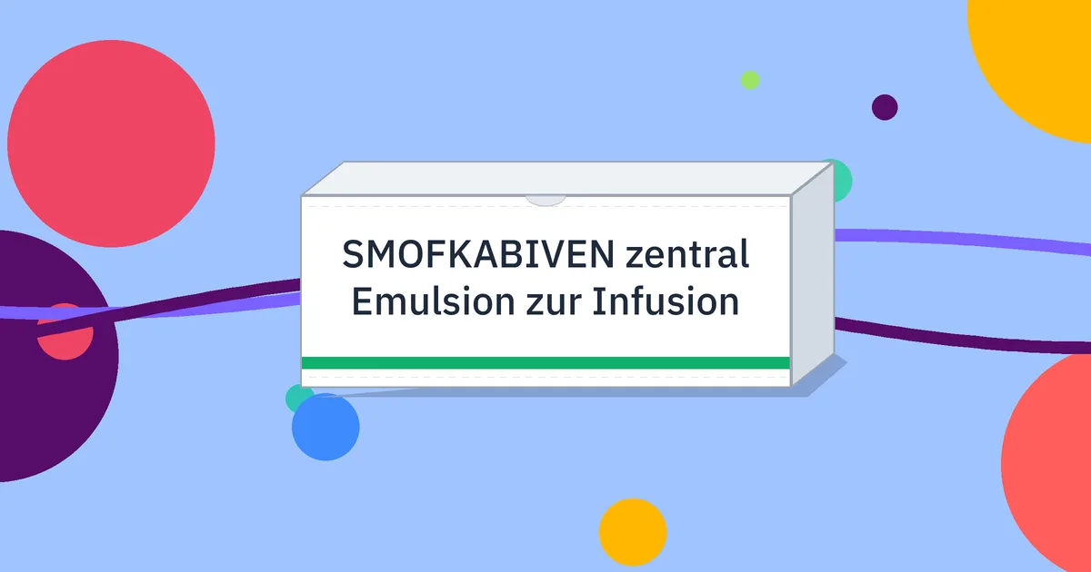 Symbolbild: Packung mit der Aufschrift SMOFKABIVEN zentral Emulsion zur Infusion (PZN 16869266) – Verfügbarkeit und Bezug in Apotheken in Frankfurt am Main