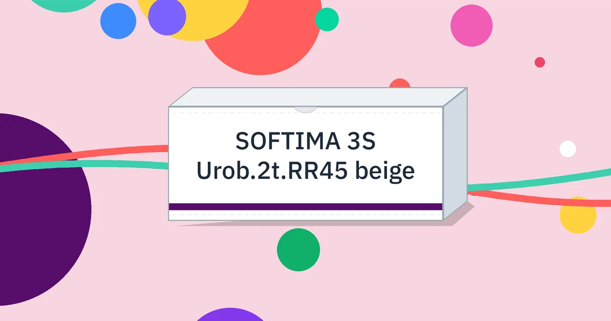 Symbolbild: Packung mit der Aufschrift SOFTIMA 3S Urob.2t.RR45 beige (PZN 04817117) – Verfügbarkeit und Bezug in Apotheken in Frankfurt am Main