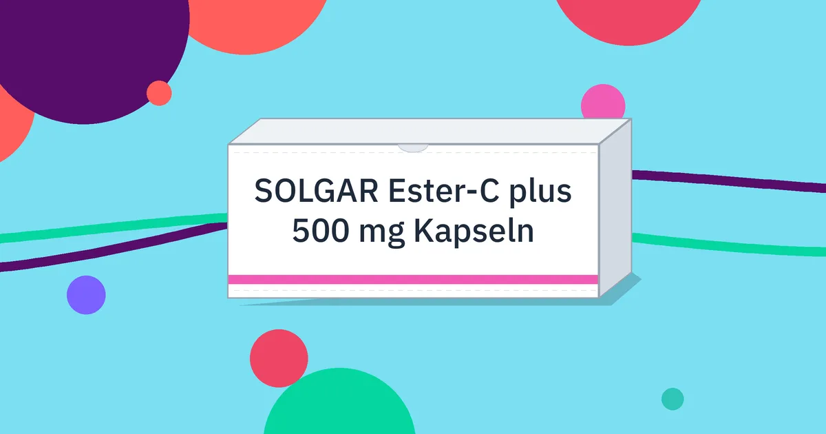 Symbolbild: Packung mit der Aufschrift SOLGAR Ester-C plus 500 mg Kapseln (PZN 19500840) – Verfügbarkeit und Bezug in Apotheken in Frankfurt am Main
