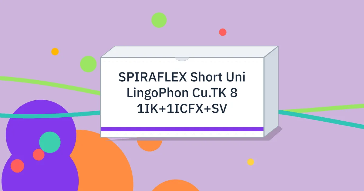 Symbolbild: Packung mit der Aufschrift SPIRAFLEX Short Uni LingoPhon Cu.TK 8 1IK+1ICFX+SV (PZN 14003019) – Verfügbarkeit und Bezug in Apotheken in Frankfurt am Main