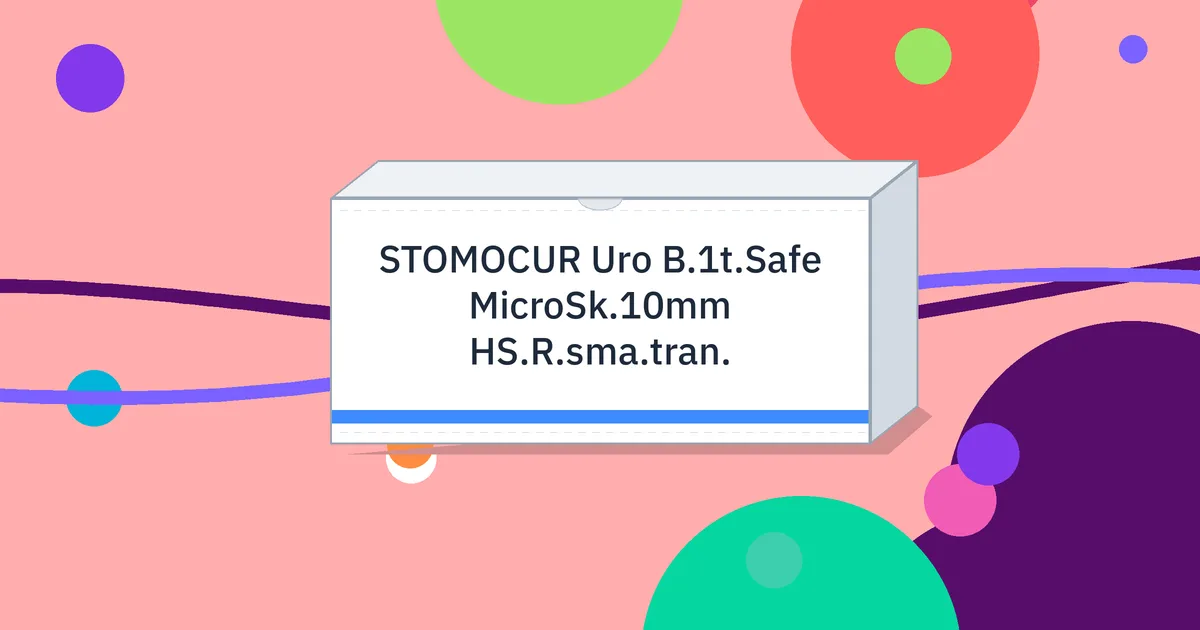 Symbolbild: Packung mit der Aufschrift STOMOCUR Uro B.1t.Safe MicroSk.10mm HS.R.sma.tran. (PZN 16082951) – Verfügbarkeit und Bezug in Apotheken in Frankfurt am Main