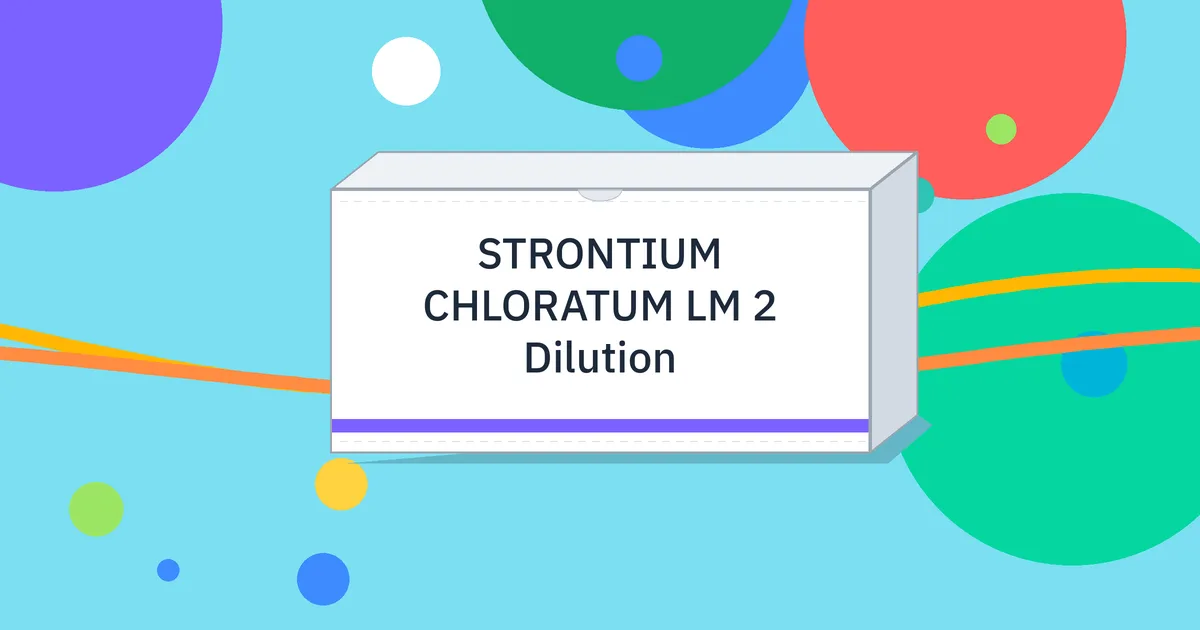 Symbolbild: Packung mit der Aufschrift STRONTIUM CHLORATUM LM 2 Dilution (PZN 13203414) – Verfügbarkeit und Bezug in Apotheken in Frankfurt am Main