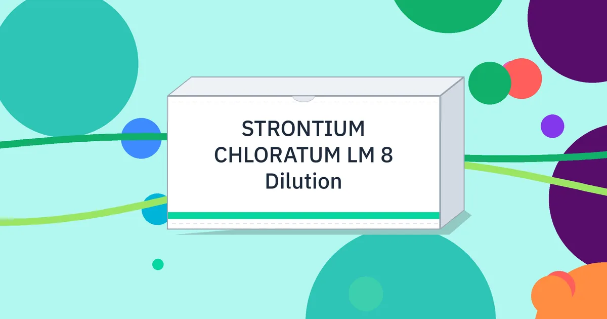 Symbolbild: Packung mit der Aufschrift STRONTIUM CHLORATUM LM 8 Dilution (PZN 13203495) – Verfügbarkeit und Bezug in Apotheken in Frankfurt am Main