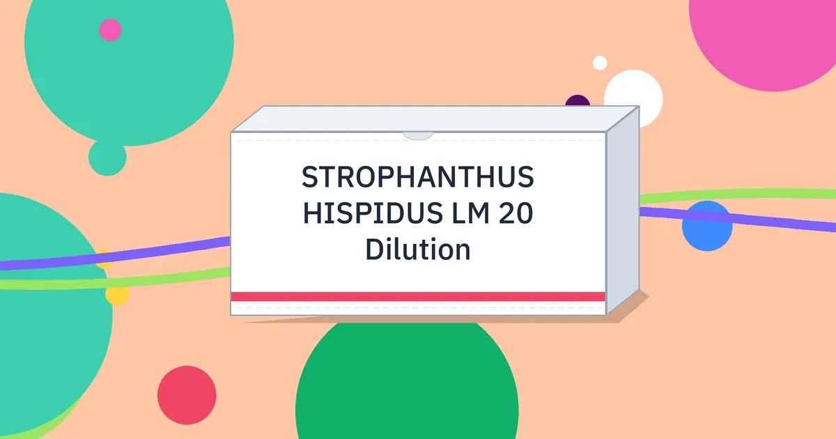 Symbolbild: Packung mit der Aufschrift STROPHANTHUS HISPIDUS LM 20 Dilution (PZN 13205436) – Verfügbarkeit und Bezug in Apotheken in Frankfurt am Main