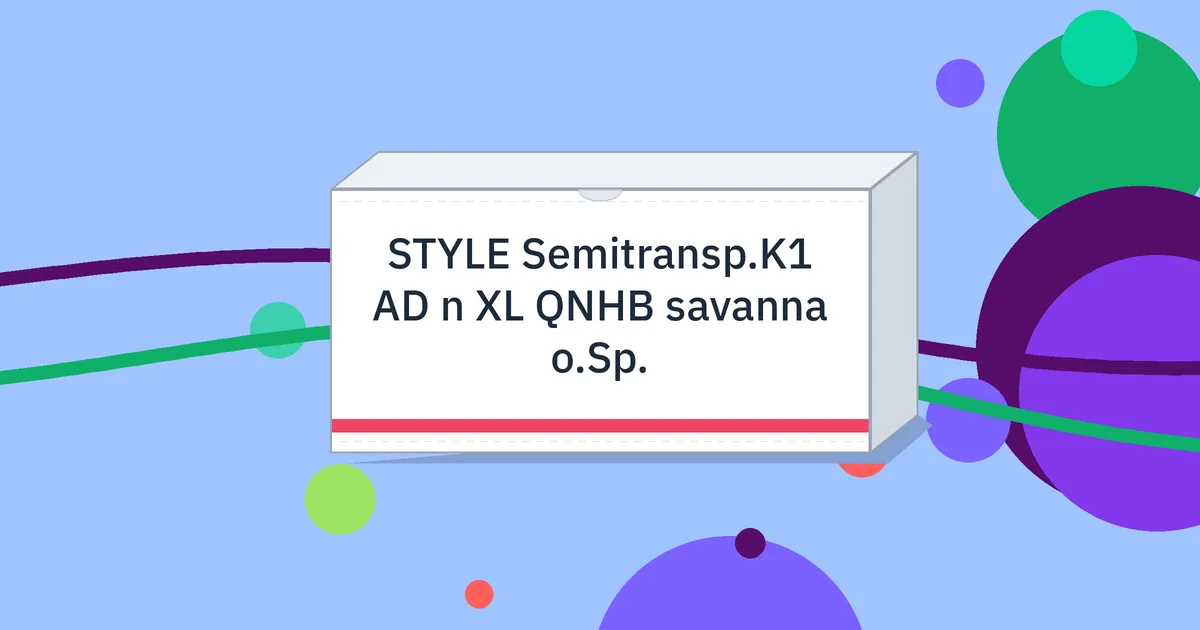 Symbolbild: Packung mit der Aufschrift STYLE Semitransp.K1 AD n XL QNHB savanna o.Sp. (PZN 18869684) – Verfügbarkeit und Bezug in Apotheken in Frankfurt am Main