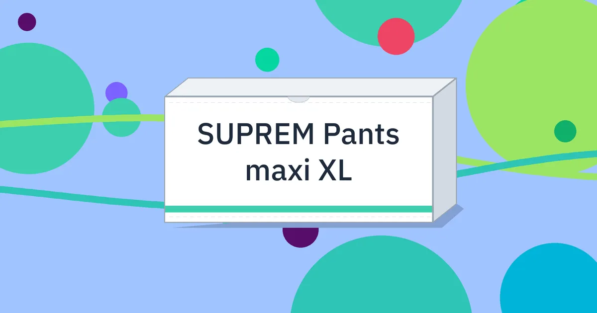 Symbolbild: Packung mit der Aufschrift SUPREM Pants maxi XL (PZN 08836235) – Verfügbarkeit und Bezug in Apotheken in Frankfurt am Main