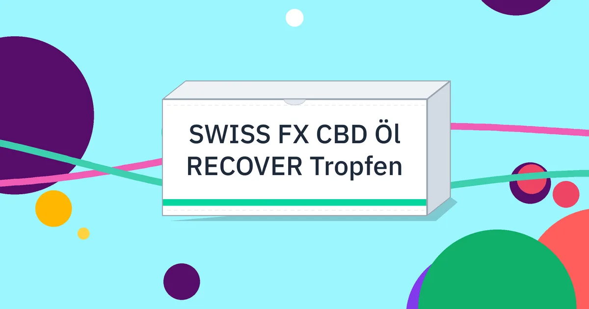 Symbolbild: Packung mit der Aufschrift SWISS FX CBD Öl RECOVER Tropfen (PZN 18799268) – Verfügbarkeit und Bezug in Apotheken in Frankfurt am Main