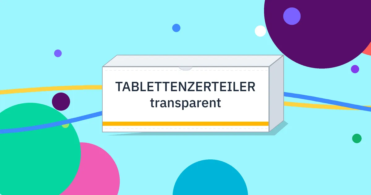 Symbolbild: Packung mit der Aufschrift TABLETTENZERTEILER transparent (PZN 00914266) – Verfügbarkeit und Bezug in Apotheken in Frankfurt am Main