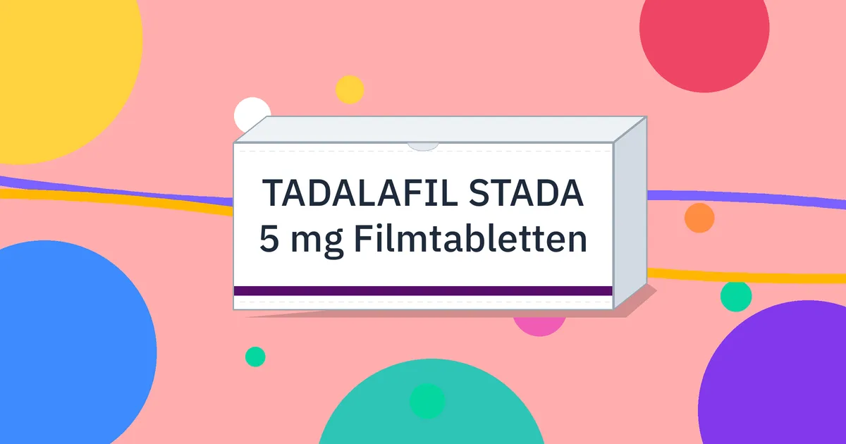 Symbolbild: Packung mit der Aufschrift TADALAFIL STADA 5 mg Filmtabletten (PZN 20290715) – Verfügbarkeit und Bezug in Apotheken in Frankfurt am Main